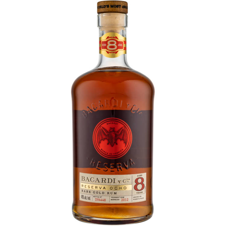 BACARDI AGED RUM RARE GOLD RESERVA OCHO 8 YR 80 750ML – The Booze Outlet
