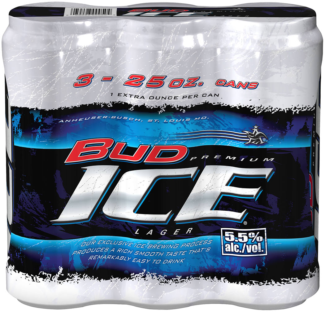 Bud Ice 5x 3 Pack (25 oz Cans) – The Booze Outlet