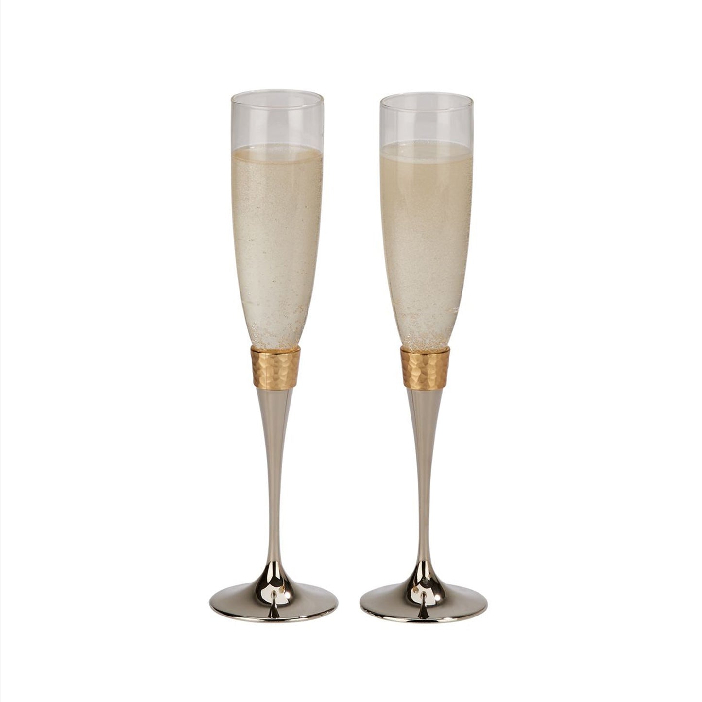 Hammered Gold Band Champagne Flutes Set – The Booze Outlet